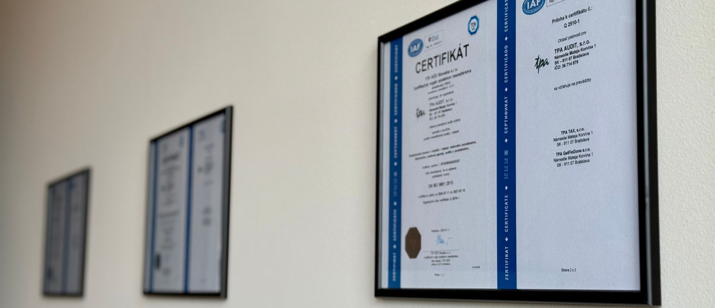 Successfully recertified to ISO standards - www.tpa-group.sk